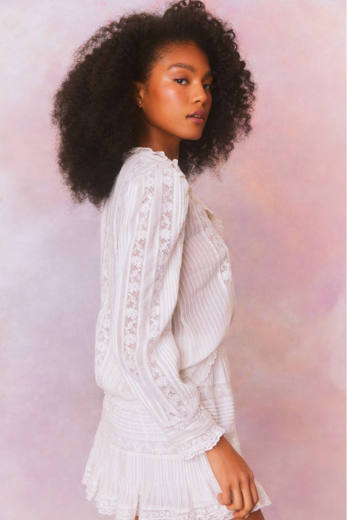 Jacque Cotton Blouse Top-Women's Designer Luxury Tops | LoveShackFancy