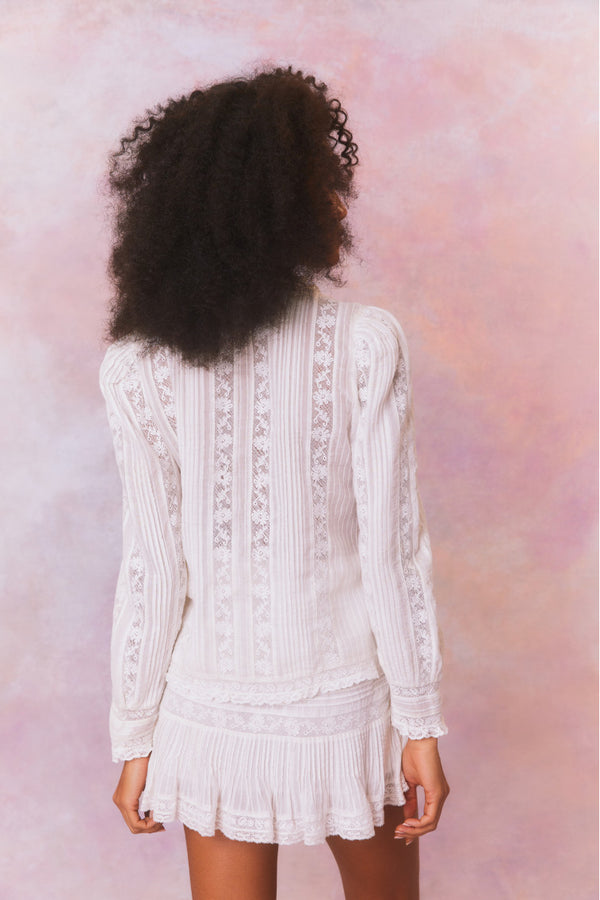 Jacque Cotton Blouse Top-Women's Designer Luxury Tops | LoveShackFancy