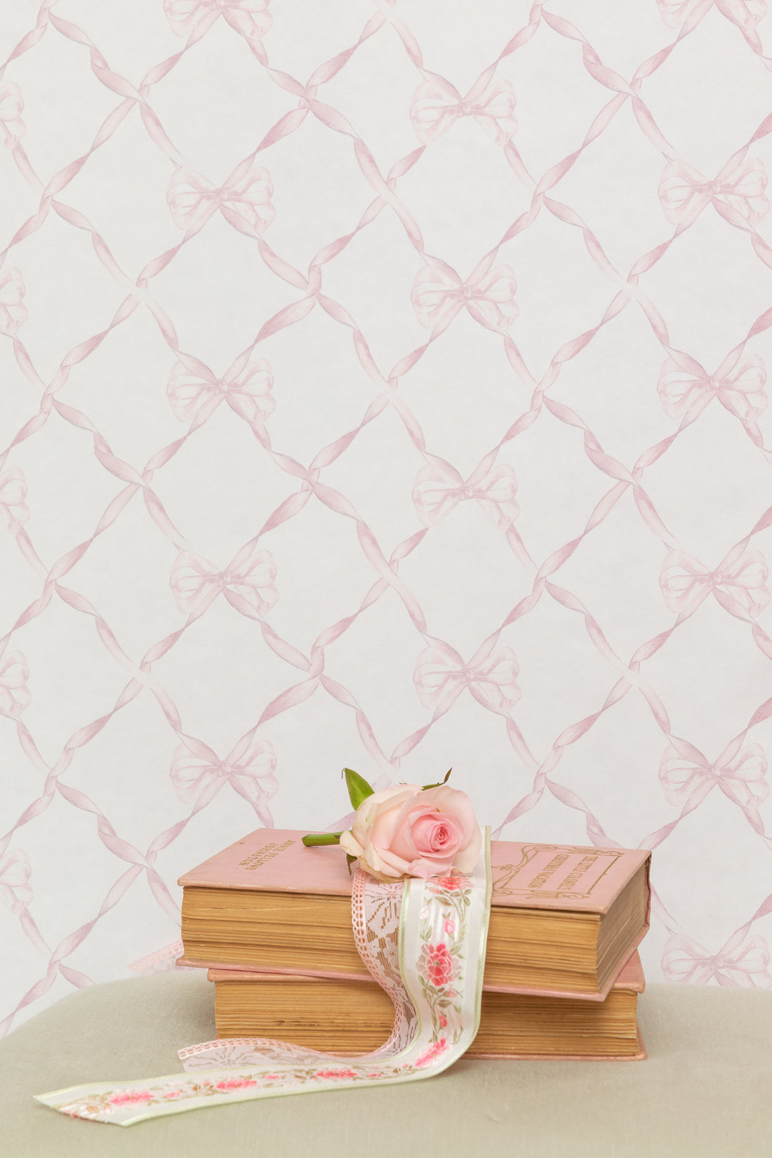 Baby Bow Faded Primrose Wallpaper - Home Decor | LoveShackFancy.com