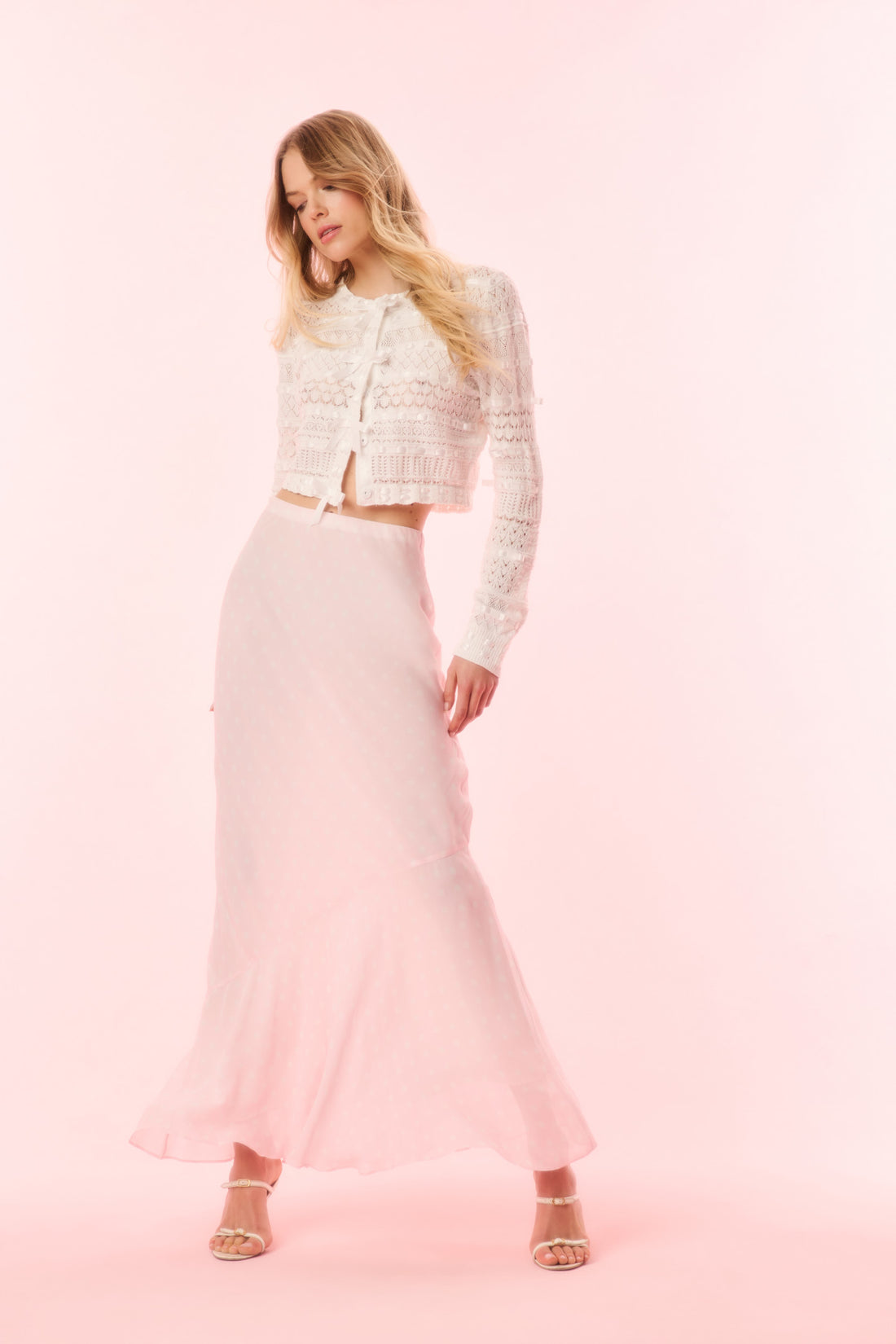 Roselline Cotton Ribbon Cardigan