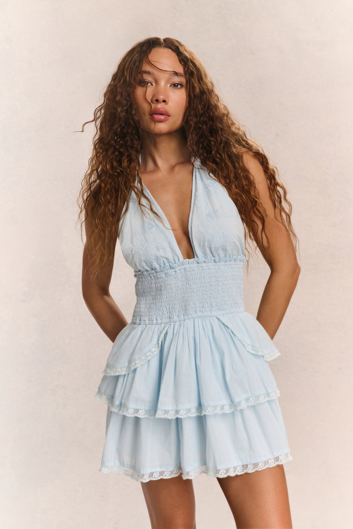 Deanna Halter Black Mini Dress - Women's Designer Dresses | LoveShackFancy