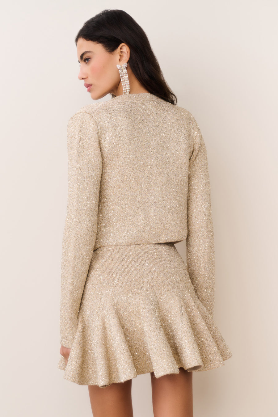 Ferra Sequin Stretch Knit Cardigan