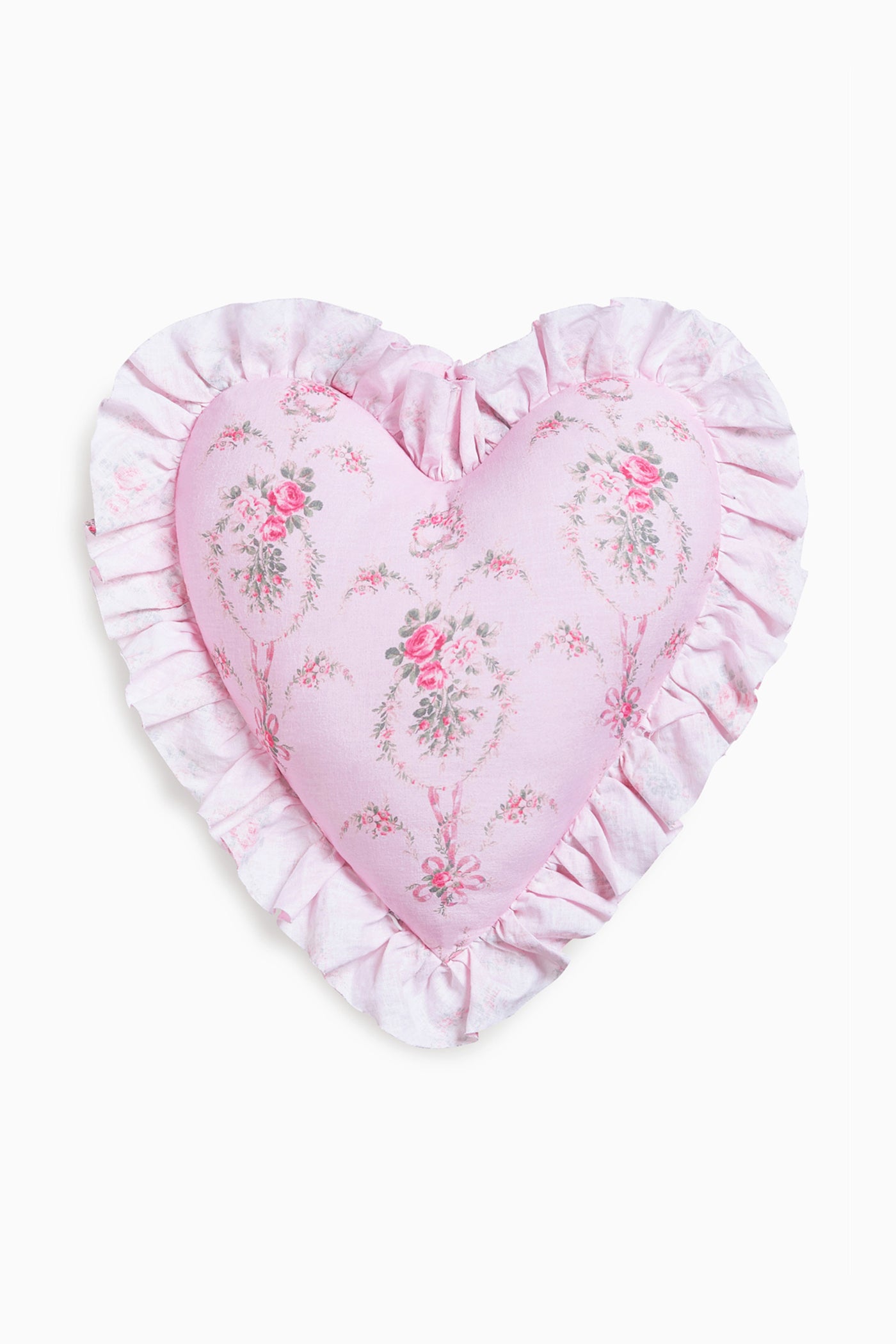 Heart Shape Festive Ruffle Pillow