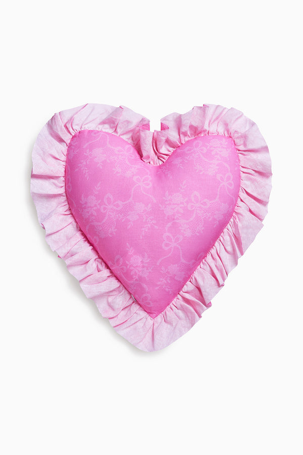 Heart Shape Festive Ruffle Pillow