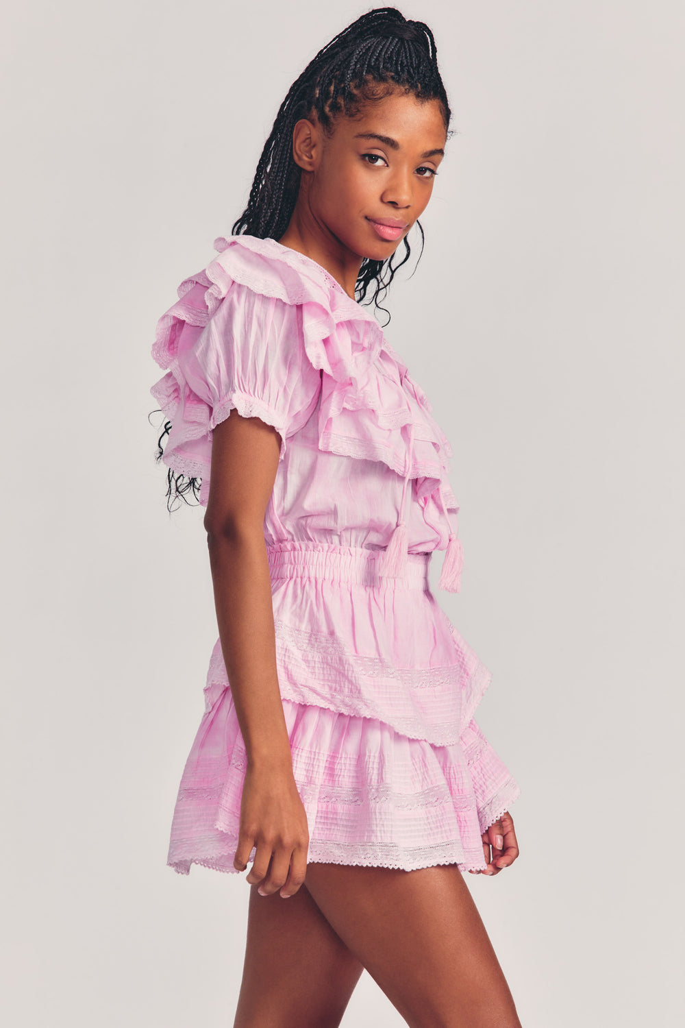 Liv Ruffle Mini Dress - Womens Dresses | LoveShackFancy.com