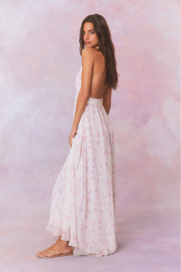 Love Fragrance Halter Maxi Dress- Women's Designer Luxury Dresses ...