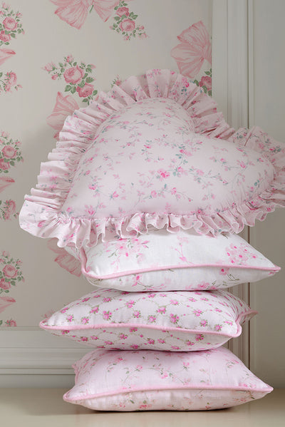 Heart Shape Ruffle Pillow- Designer Home Decor | LoveShackFancy