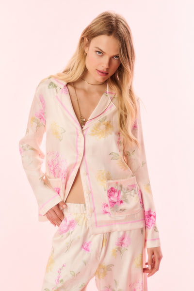 Renetta Satin Floral Top | LoveShackFancy.com