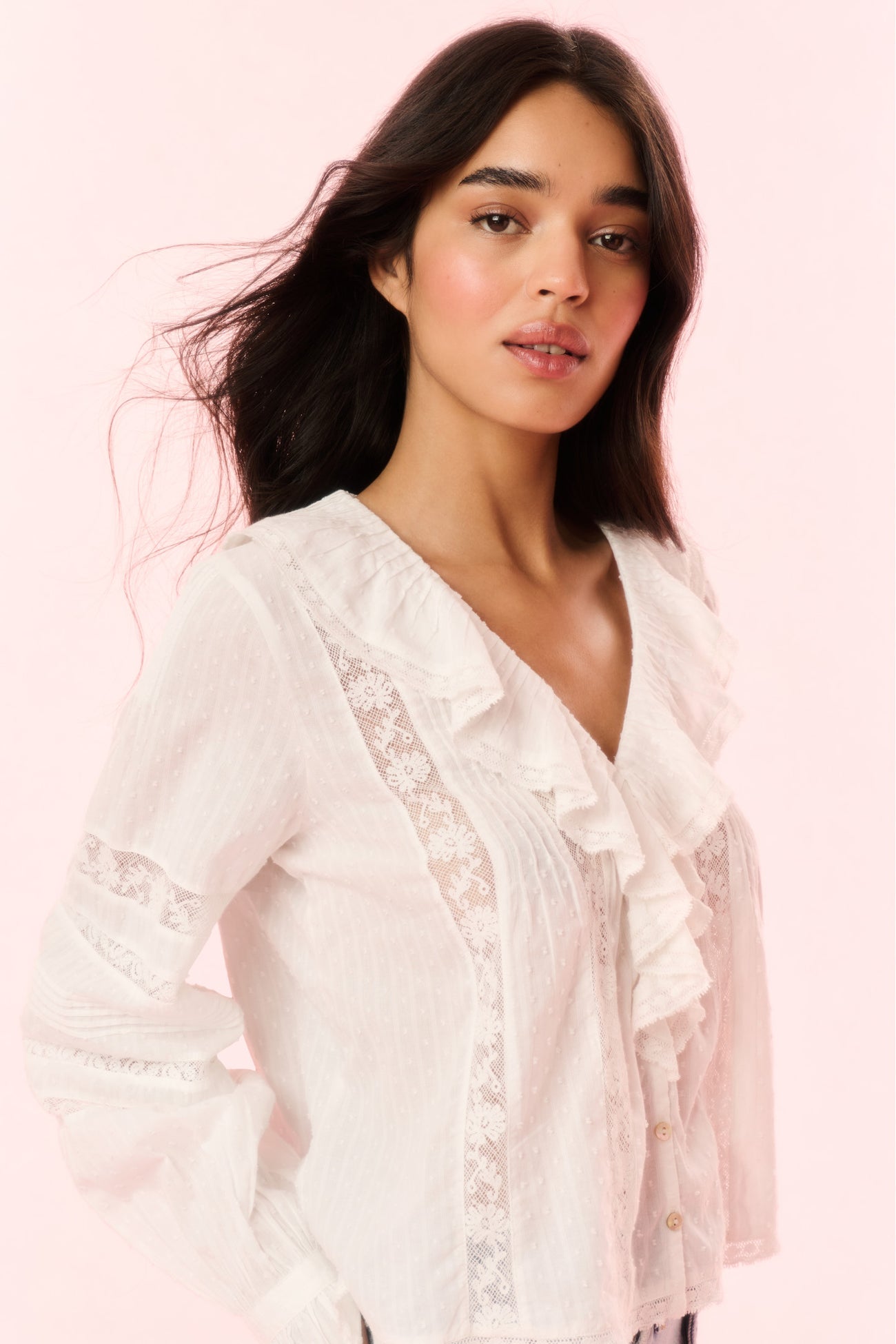 Rosabelle Cotton Ruffle Blouse