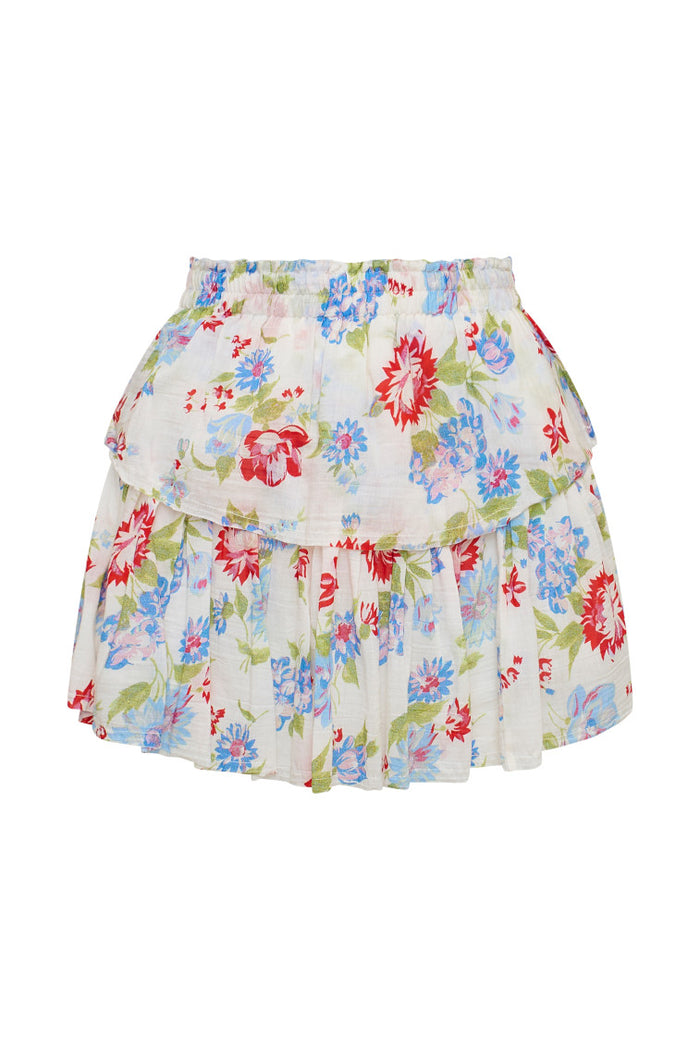 Ruffle Mini Tropical Floral Skirt- Women's Designer Luxury Dresses ...