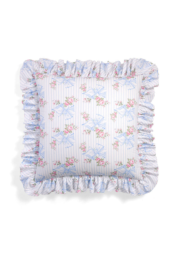Blue Baby Ruffle Throw Pillow- Designer Luxury Home | LoveShackFancy