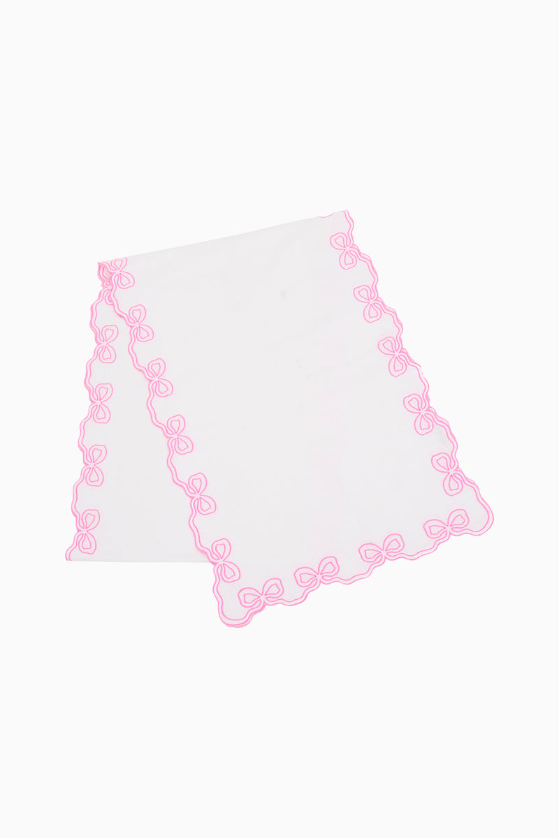 Embroidered Bow Table Runner
